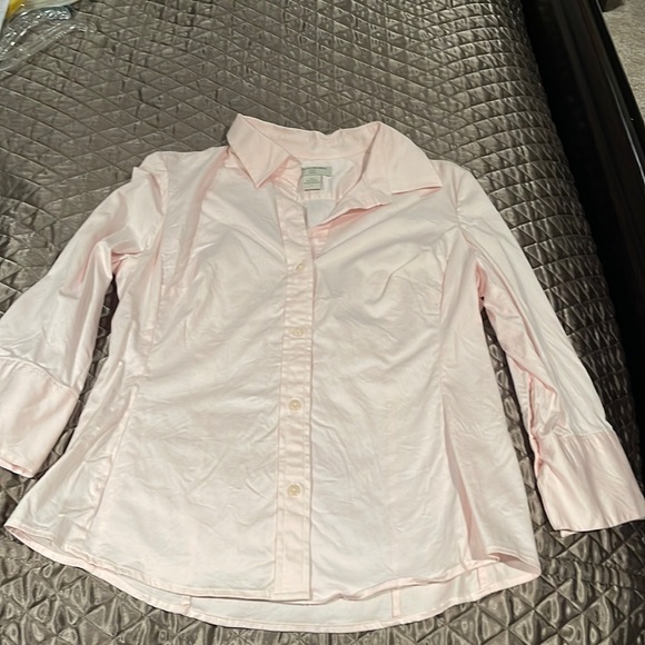 Banana Republic | Tops | Light Pink Button Down Blouse Large Cuff At ...